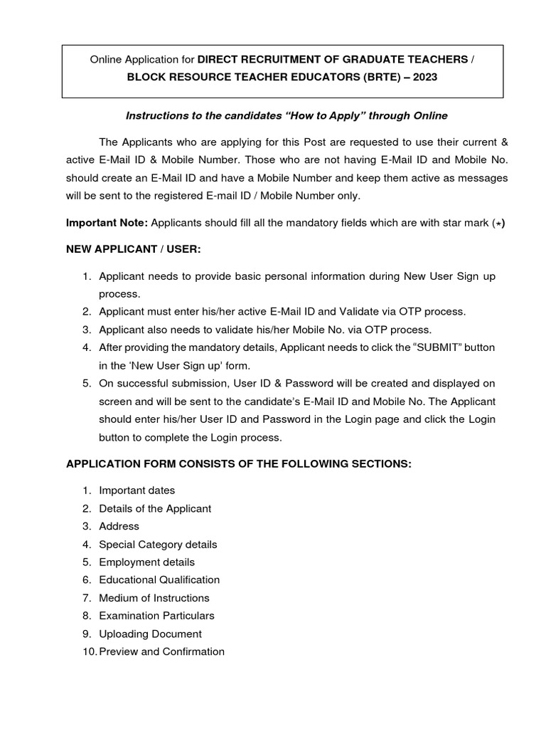 BRTE Teacher Recruitment Application Guide | PDF | World Wide Web ...
