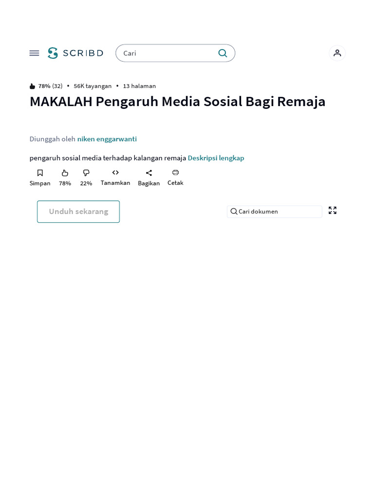 MAKALAH Pengaruh Media Sosial Bagi Remaja - PDF | PDF