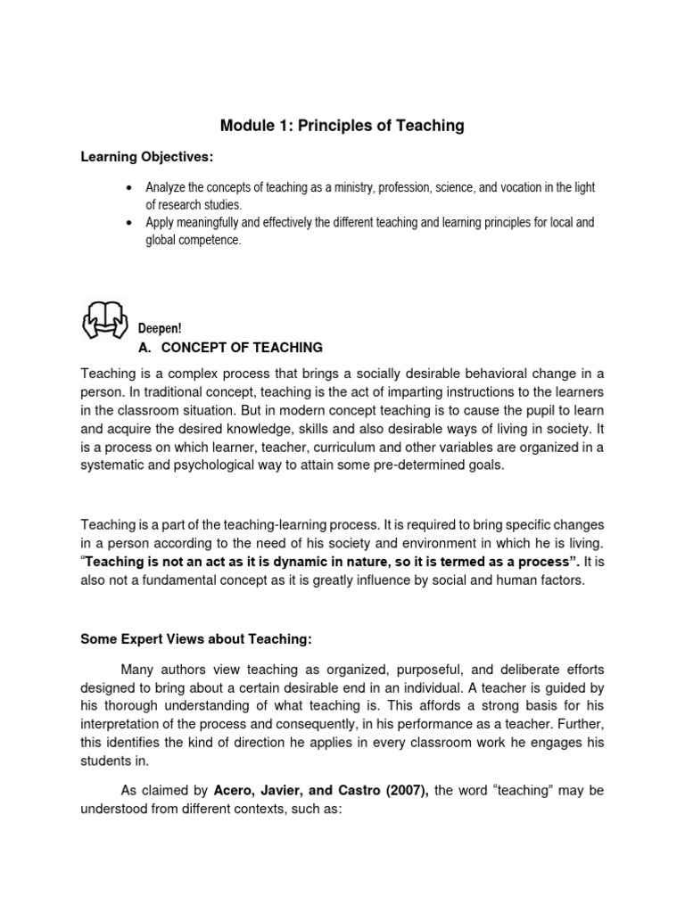 M116 - Module 1 | PDF | Learning | Teachers