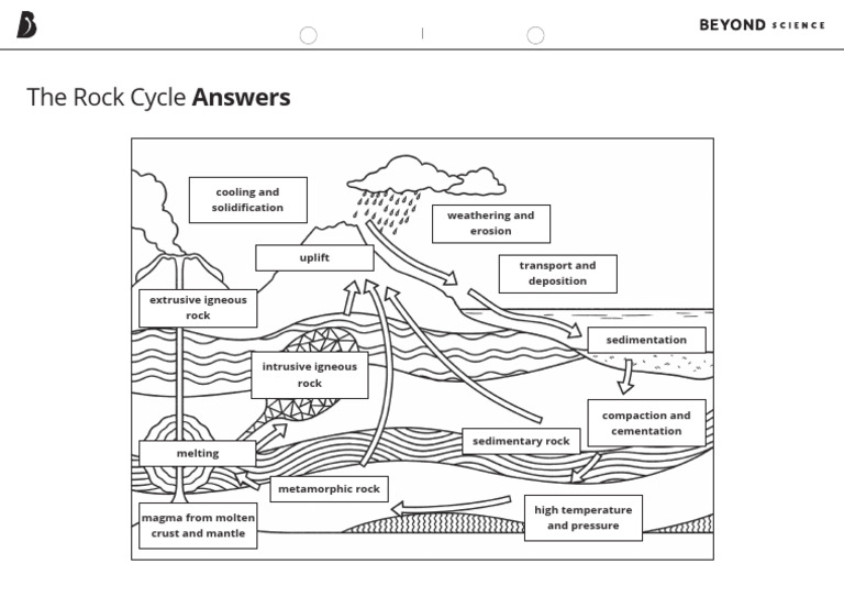 The Rock Cycle Worksheet - Answers | PDF
