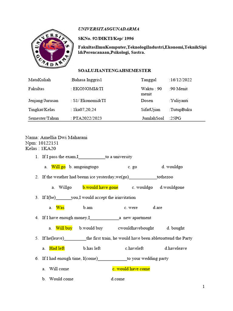 Amellia Dwi Maharani 10122151 Eng | PDF