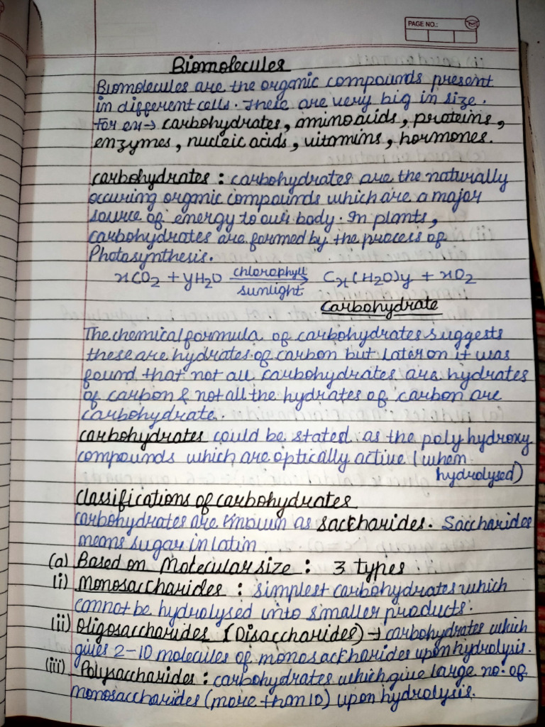 Biomolecules ChemiStudious Notes | PDF | Glycogen | Molecular Biophysics