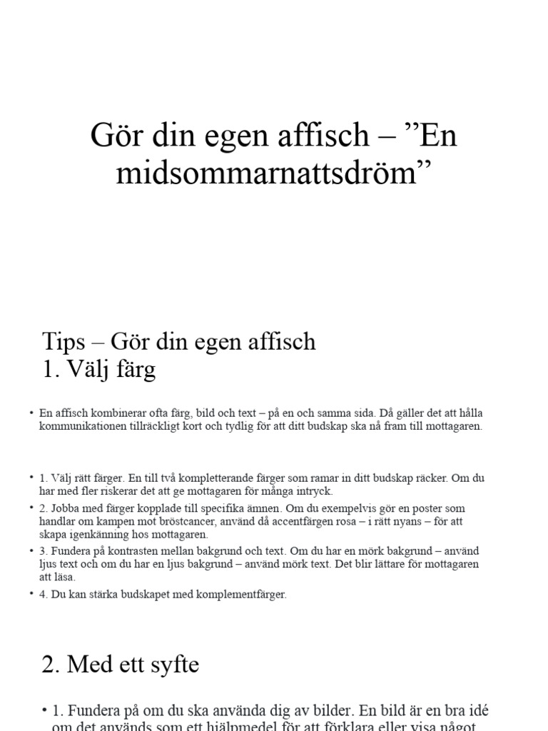 Gör Din Egen Affisch | PDF