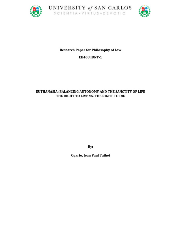 Ogario Philo Final Paper | PDF | Terminal Illness | Autonomy