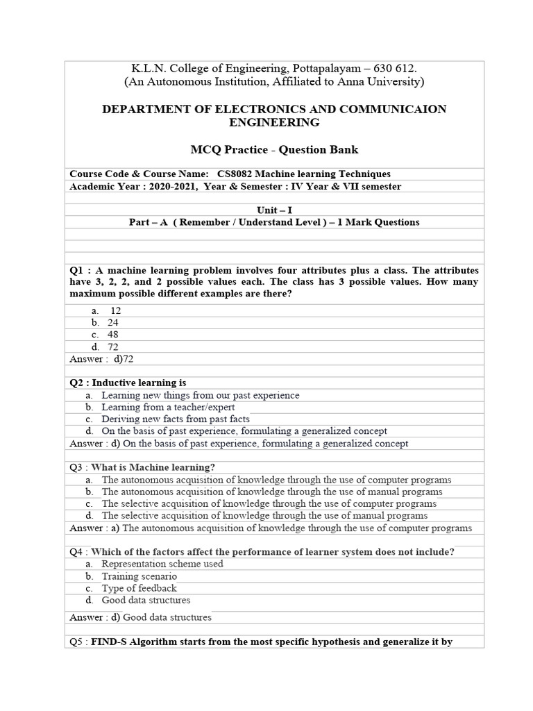 MCQ - Practice Question Template (16.11.2020) | PDF | Normal Distribution | First Order Logic