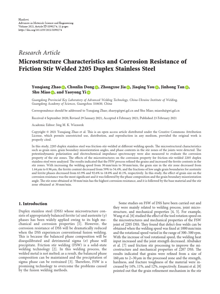 Microstructure Characteristics and Corrosion Resistance | PDF | Stainless Steel | Plasticity ...