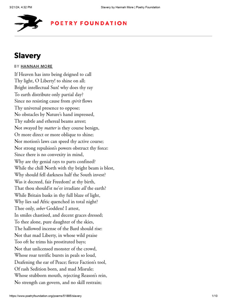 Slavery by Hannah More | PDF