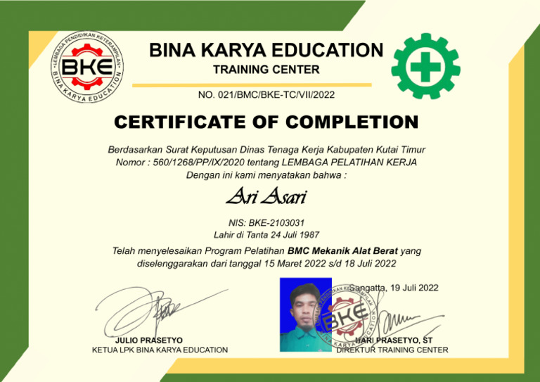 Sertifikat ARI | PDF