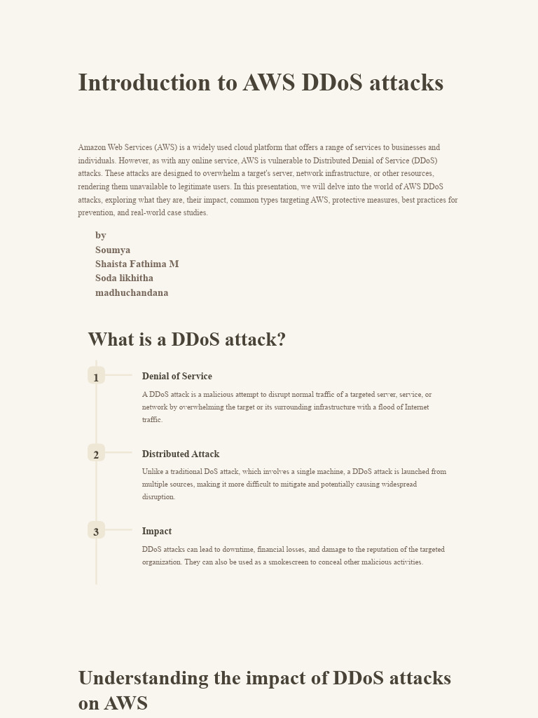 Introduction To AWS DDoS Attacks - Detailed | PDF | Denial Of Service ...