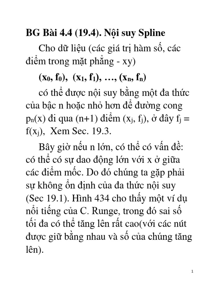 BG Ch4 Bài 4. Phương Pháp Nội Suy Spline Bậc 3 | PDF