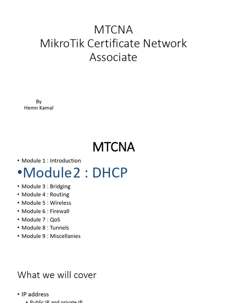 Mtcna2 - DHCP | PDF | Ip Address | Computer Network