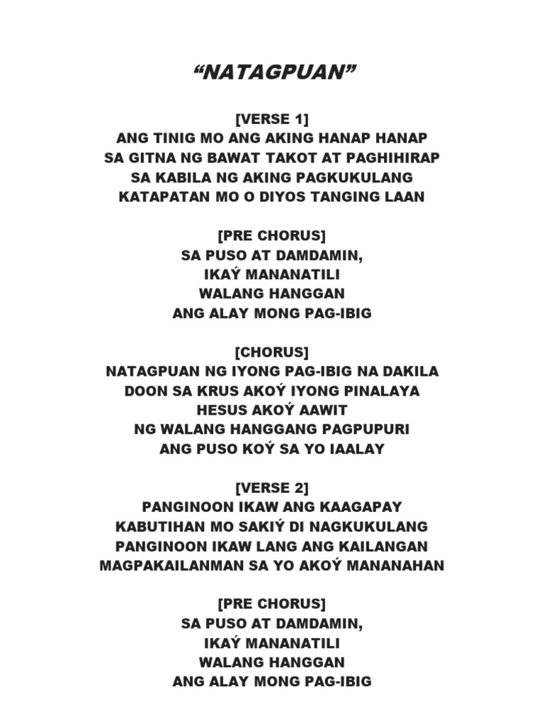 Natagpuan Lyrics | PDF