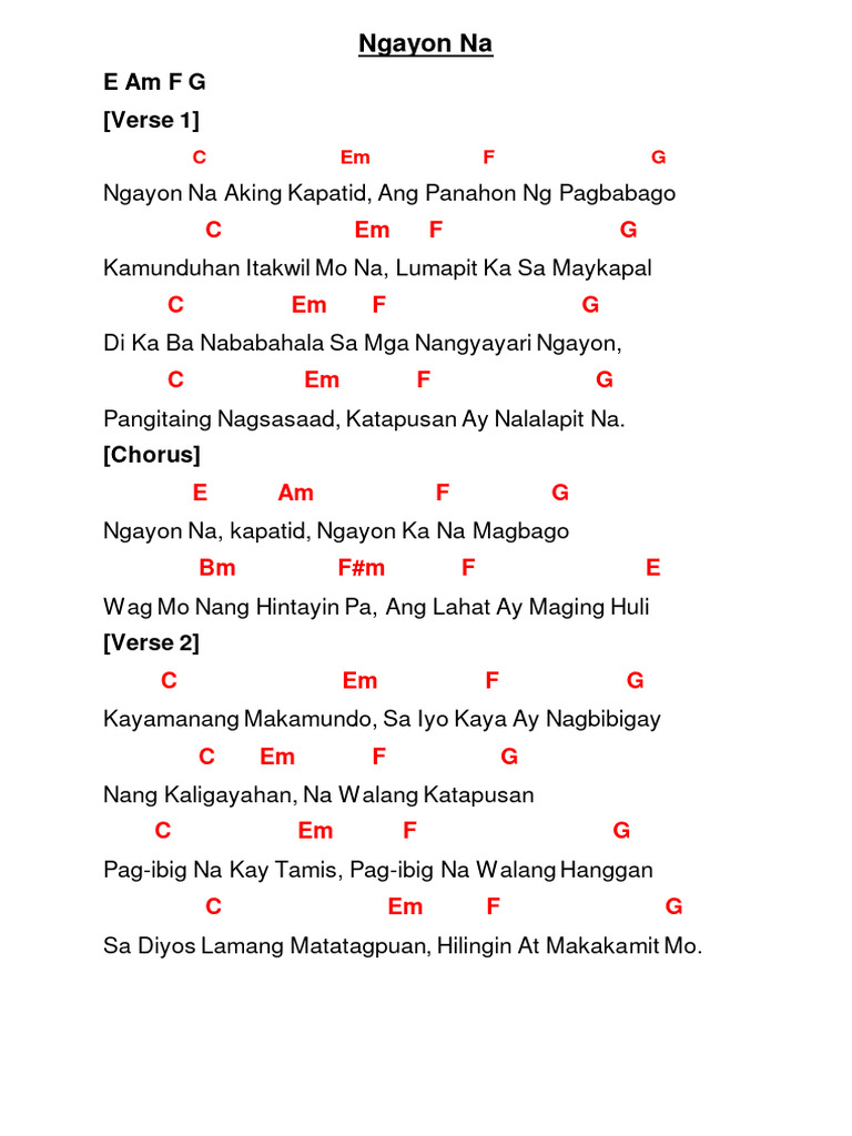 Ngayon Na. chords | PDF