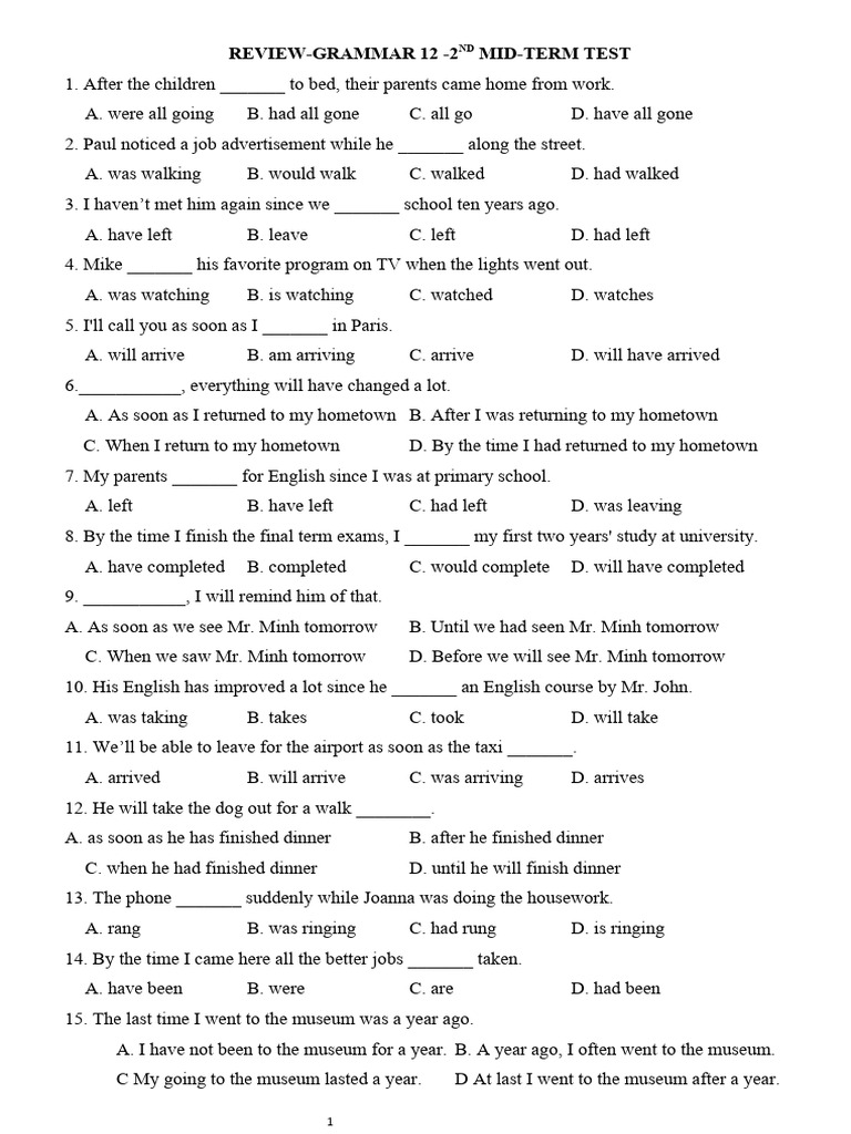 English Grammar Test Prep | PDF | Art