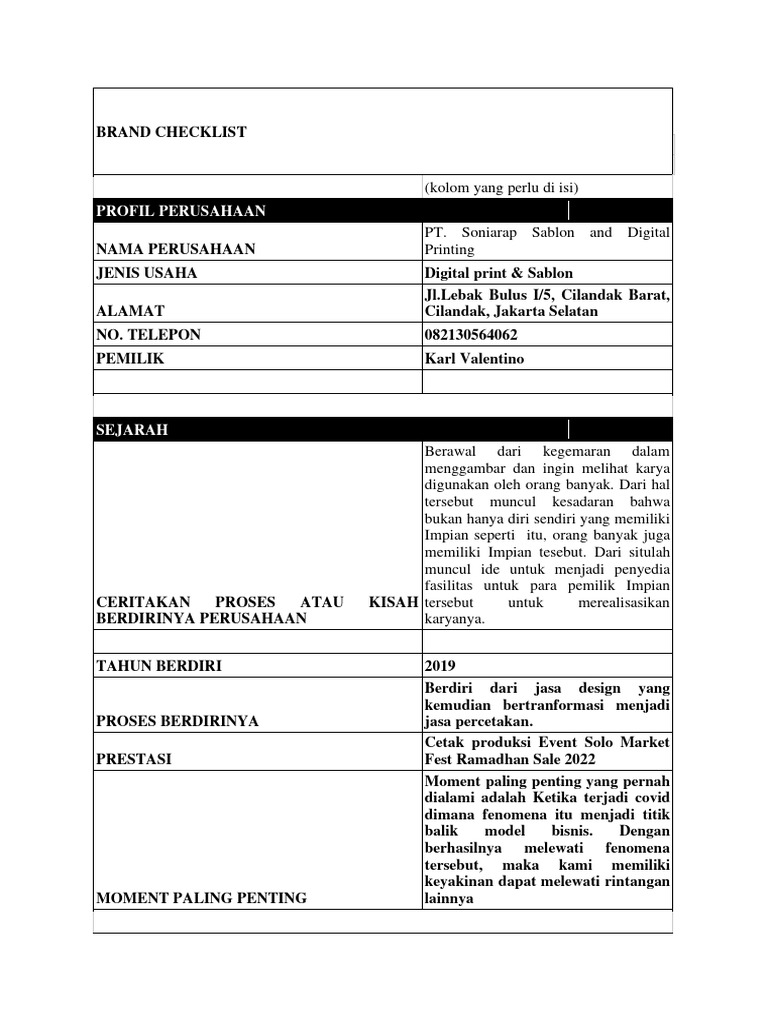 Uk Brand Checklist | PDF