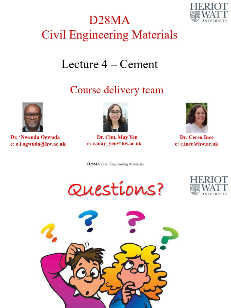D28MA Civil Engineering Materials: Lecture 4 - Cement | PDF | Cement ...