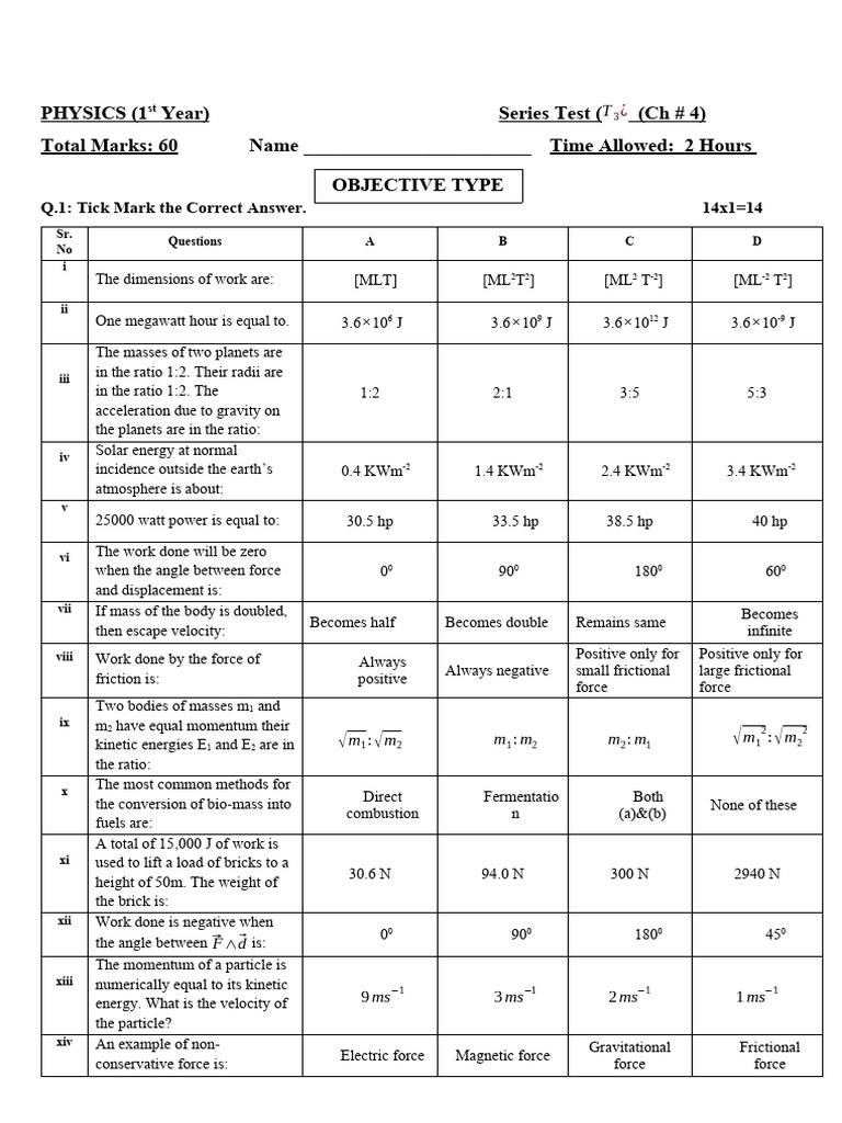 Physics 1st Year CH # 4 | PDF | Force | Potential Energy