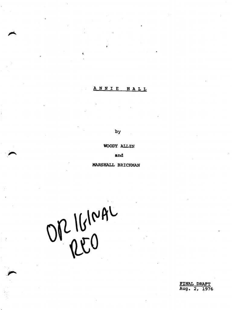 Screenplay-Annie Hall | PDF