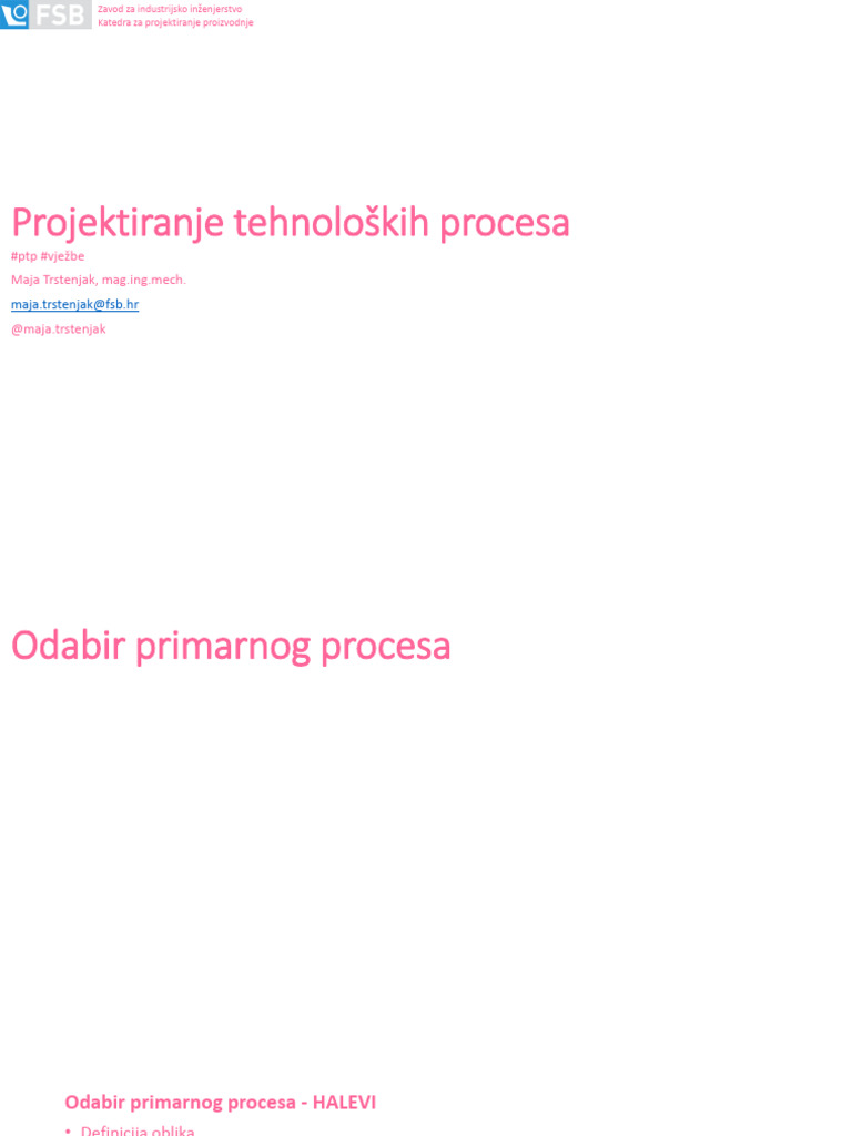 2 - Odabir Primarnog Procesa | PDF