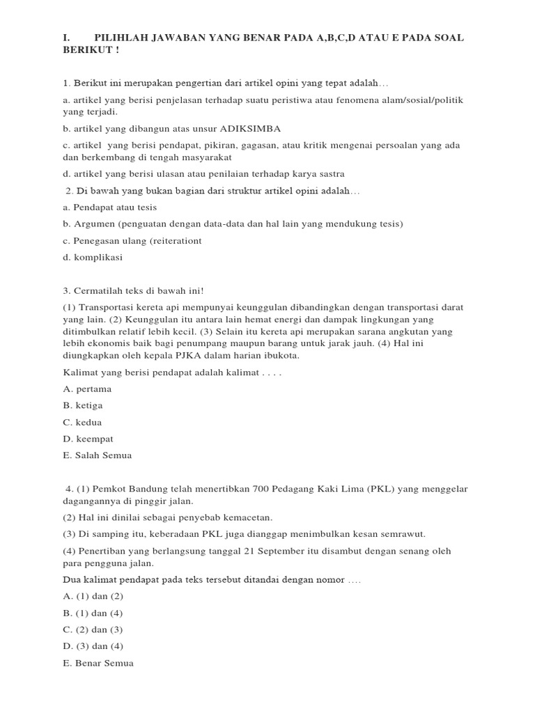 Soal BHS Indonesia | PDF | Kajian Bahasa Asing