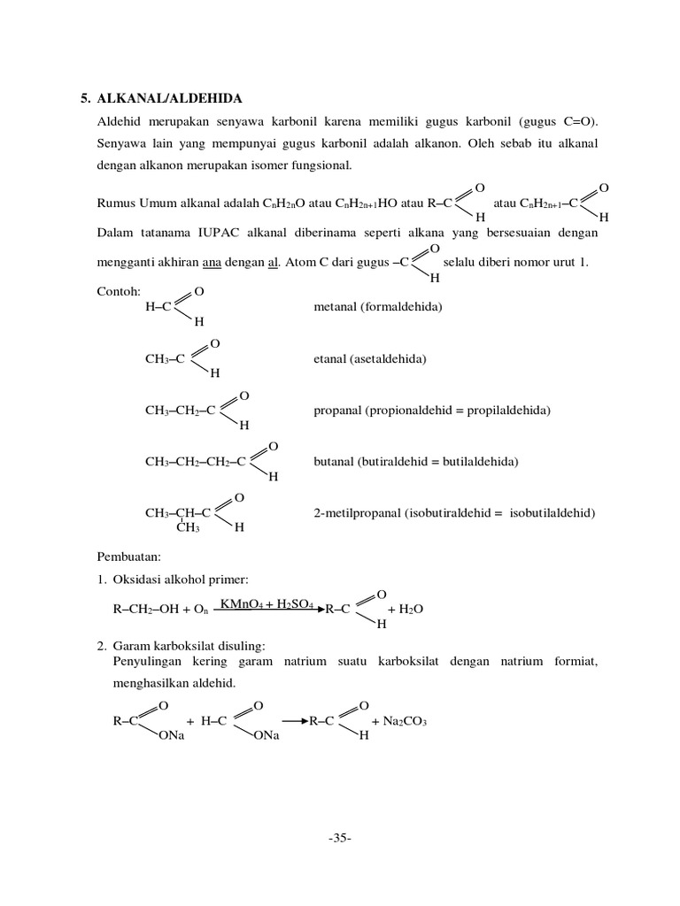 Sifat dan Pembuatan Alkanal/Aldehid | PDF