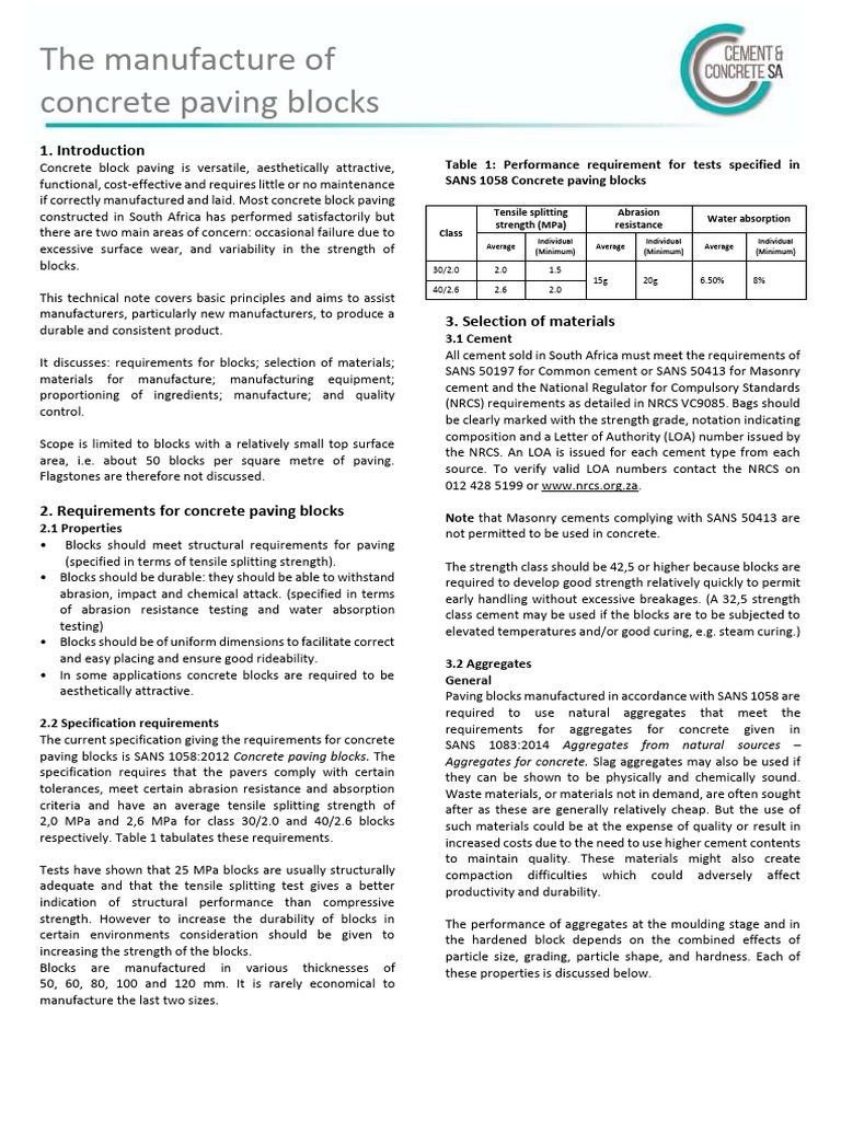 Concrete Paving Block Manufacturing Guide | PDF | Concrete | Cement