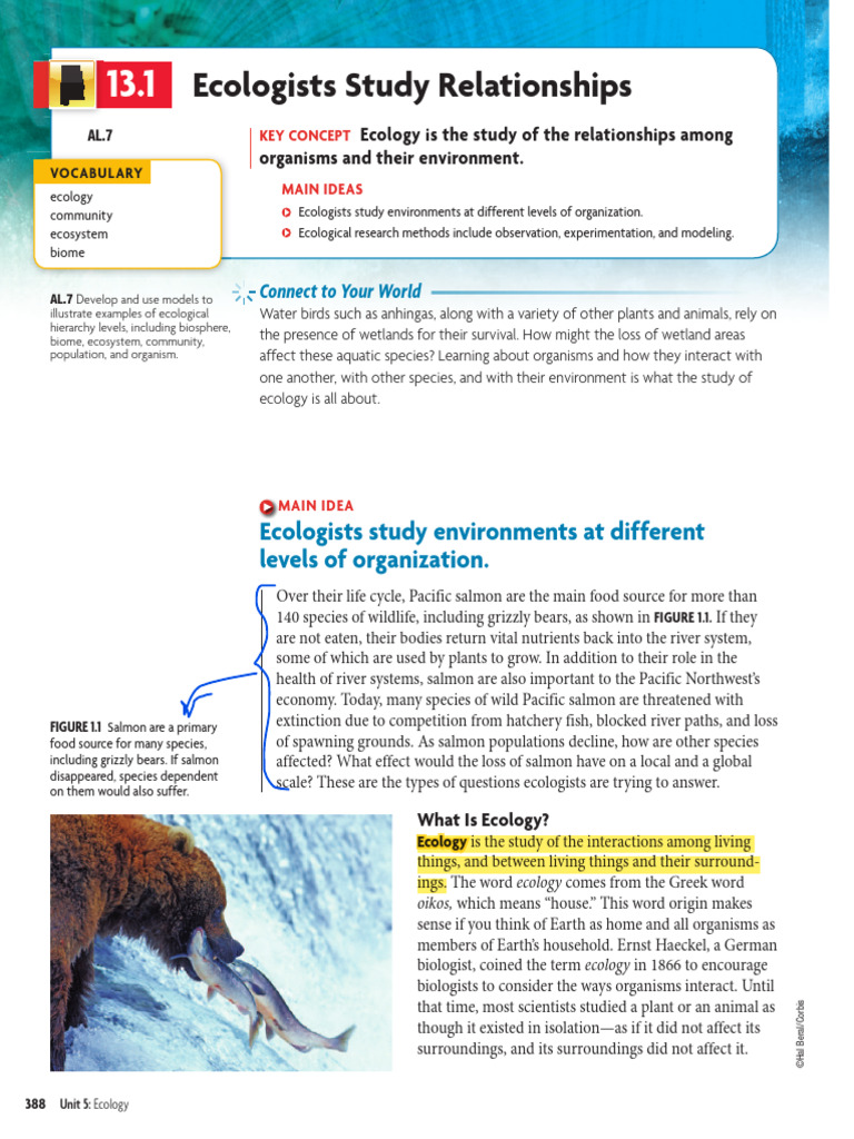 13.1 Ecologists Study Relationships | PDF | Ecology | Experiment