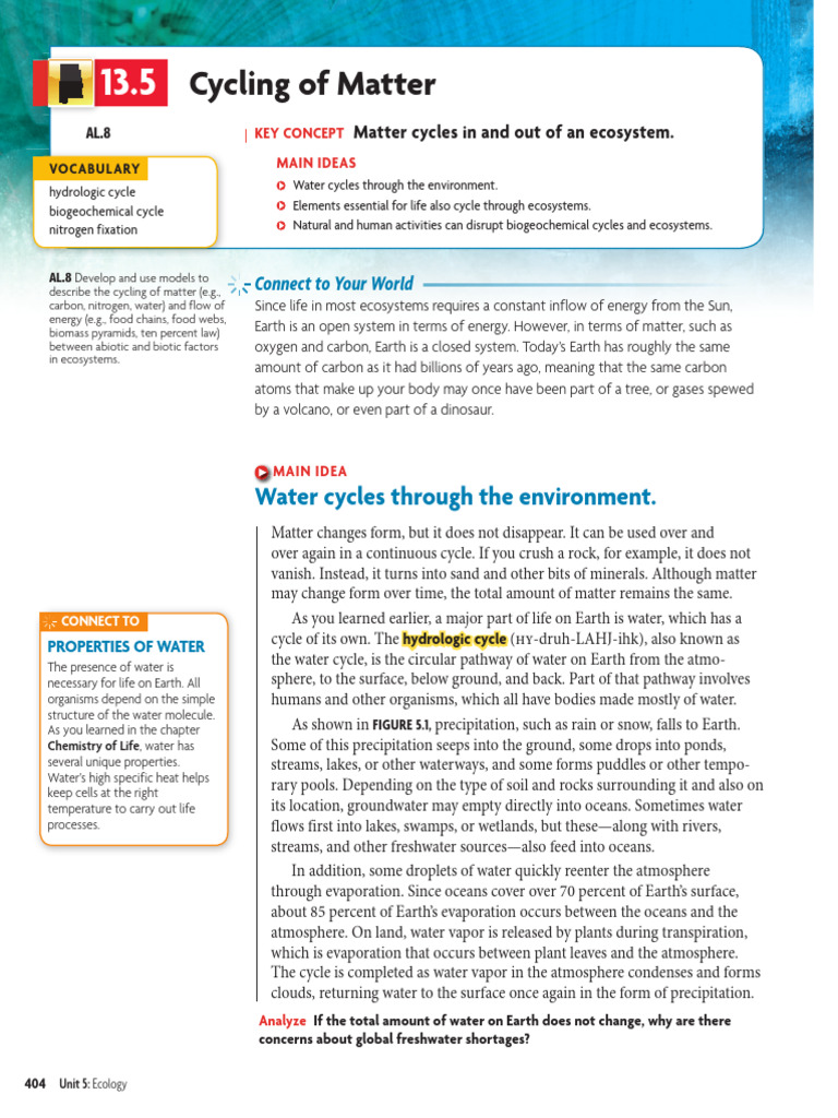 13.5 Cycling of Matter | PDF