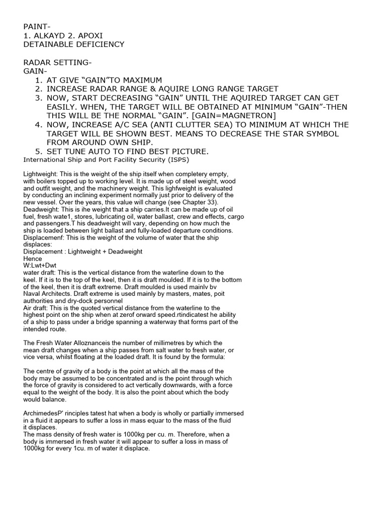 Paint & Radar Setting | PDF | Ships | Watercraft