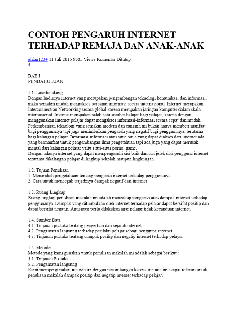 Dampak Internet pada Remaja dan Anak-anak | PDF | Politik | Komputer