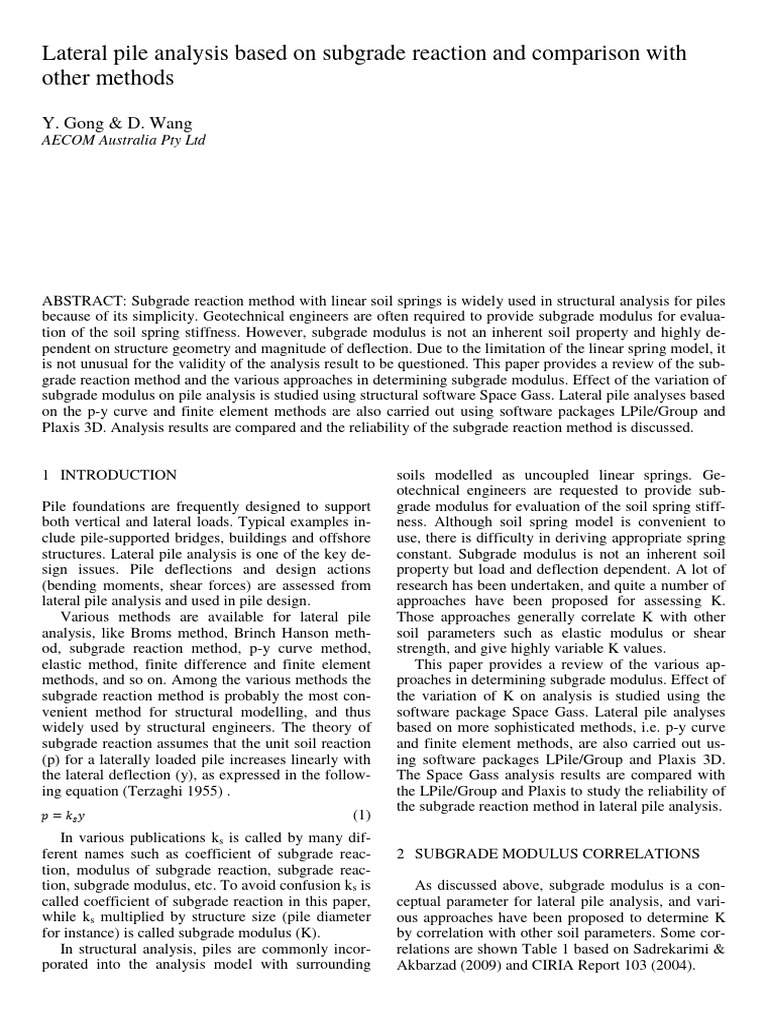 Lateral Pile Paper - Rev01 | PDF | Deep Foundation | Stiffness
