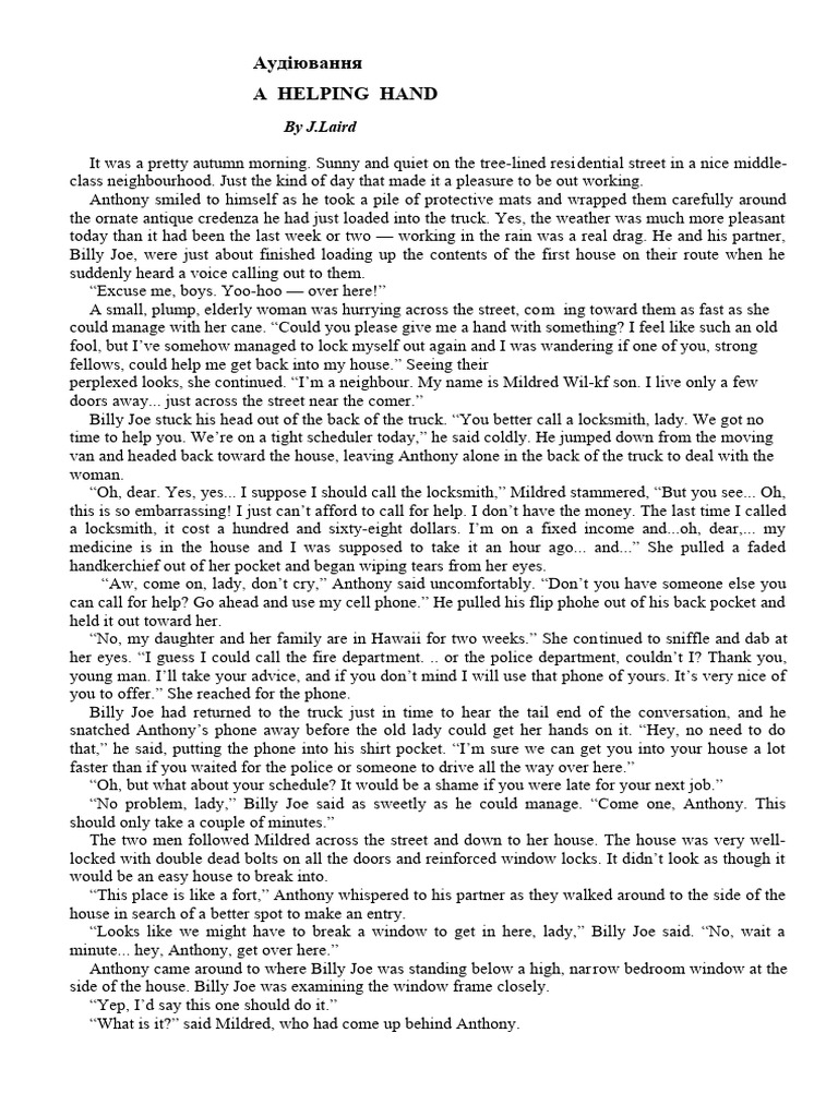 A Helping Hand | PDF