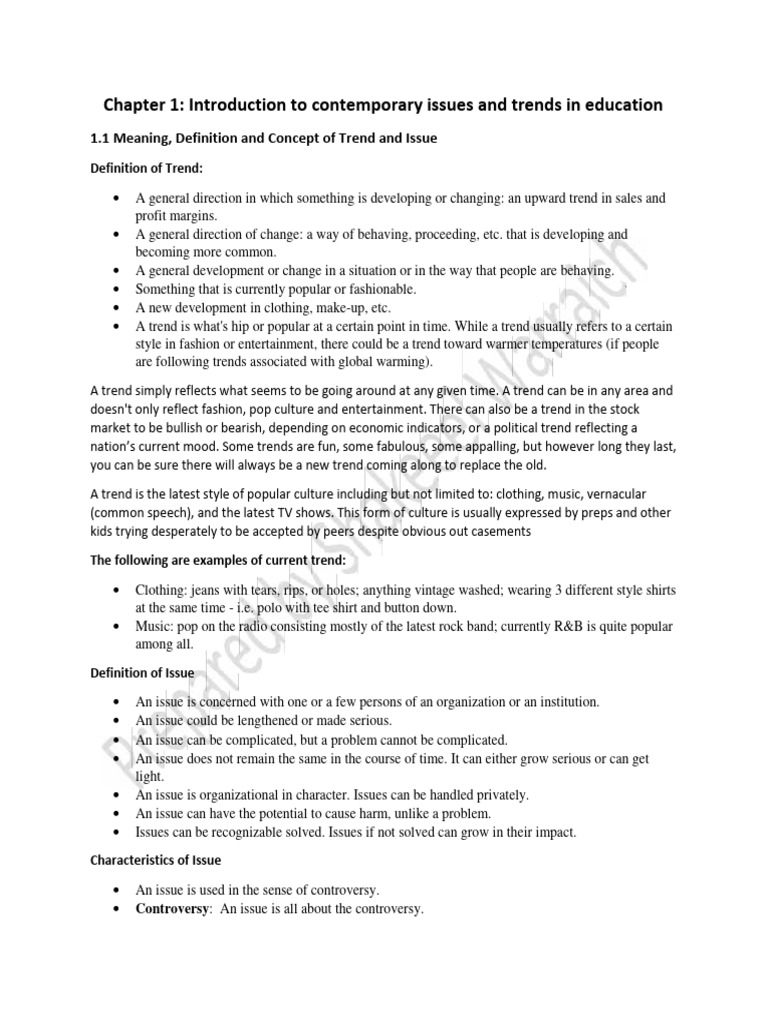 Trends and Issues in Education Explained | PDF | Economic Growth | Woman