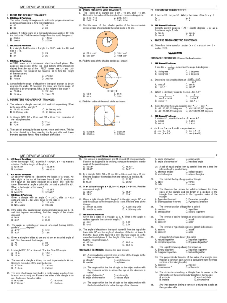 Trigonometry Final Edited Pdf Triangle Trigonometric Functions