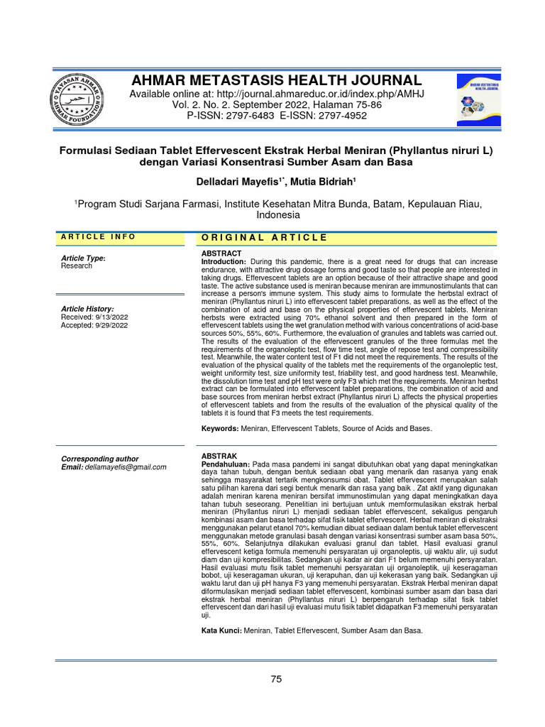 Ahmar Metastasis Health Journal | PDF