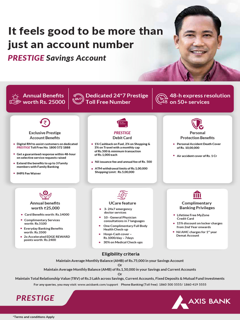 Axis Bank Prestige Account Features | PDF | Transaction Account ...