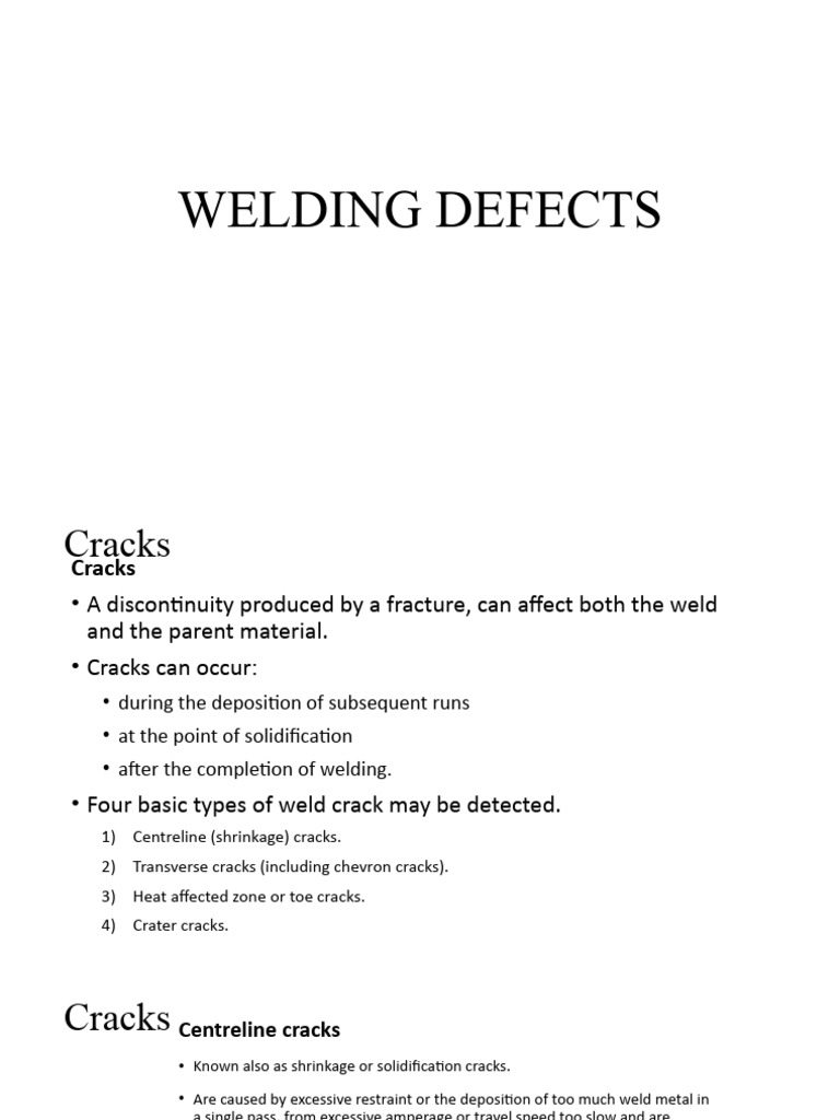 Welding Defects | PDF | Fracture | Welding