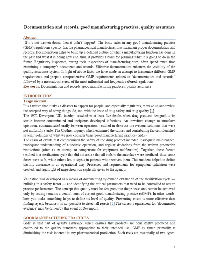 Documentation and Records | PDF