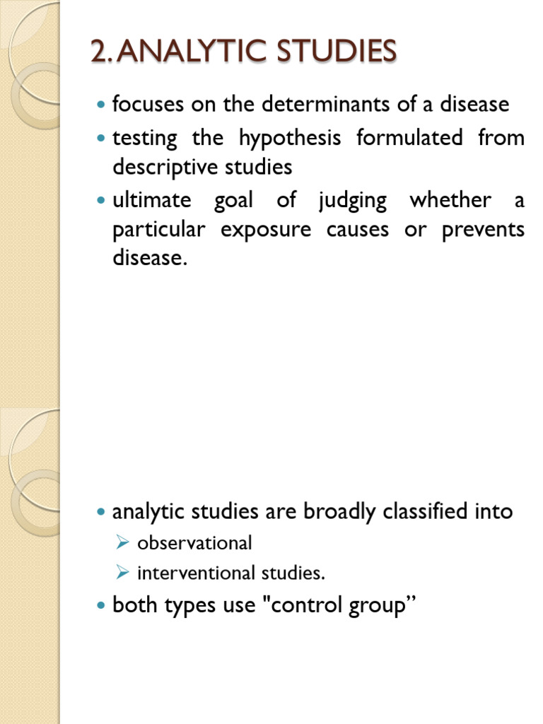 4.1 Analytic Studies | Download Free PDF | Cohort Study | Clinical Trial
