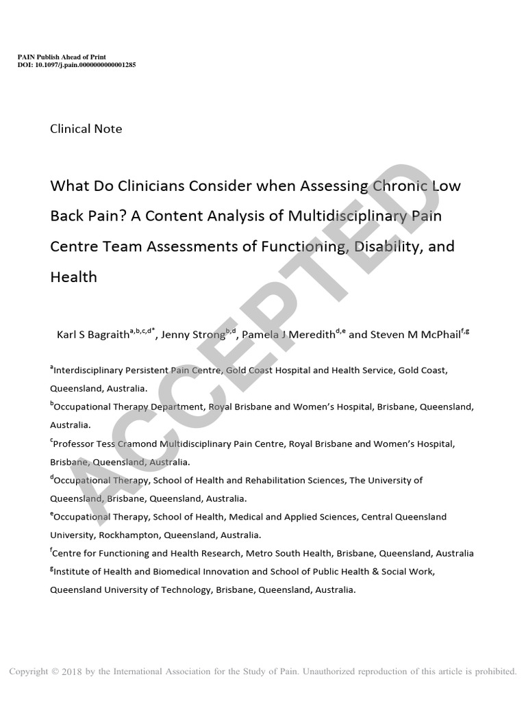 J Pain 0000000000001285 | PDF | Physical Therapy | Pain Management