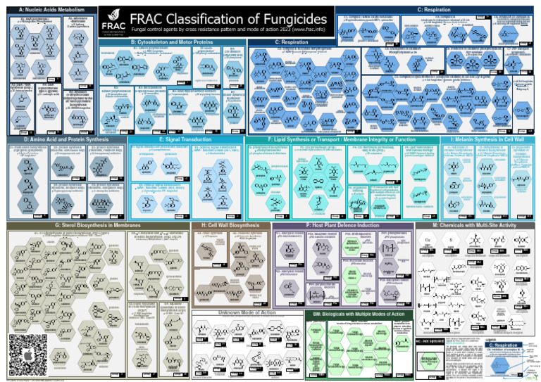 FRAC Classification of Fungicides 2023 | PDF | Biosynthesis | Cell Membrane