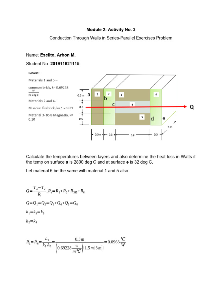 Lesson 2 Exercises Problem 3-1 | PDF | Thermodynamics | Transport Phenomena