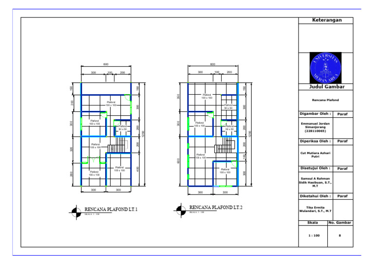 Keterangan: Rencana Plafond Lt.1 Rencana Plafond Lt.2 | PDF