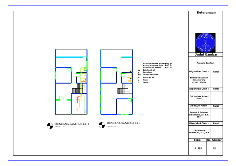 Keterangan: Rencana Sanitasi Lt. 1 Rencana Sanitasi Lt.2 | PDF