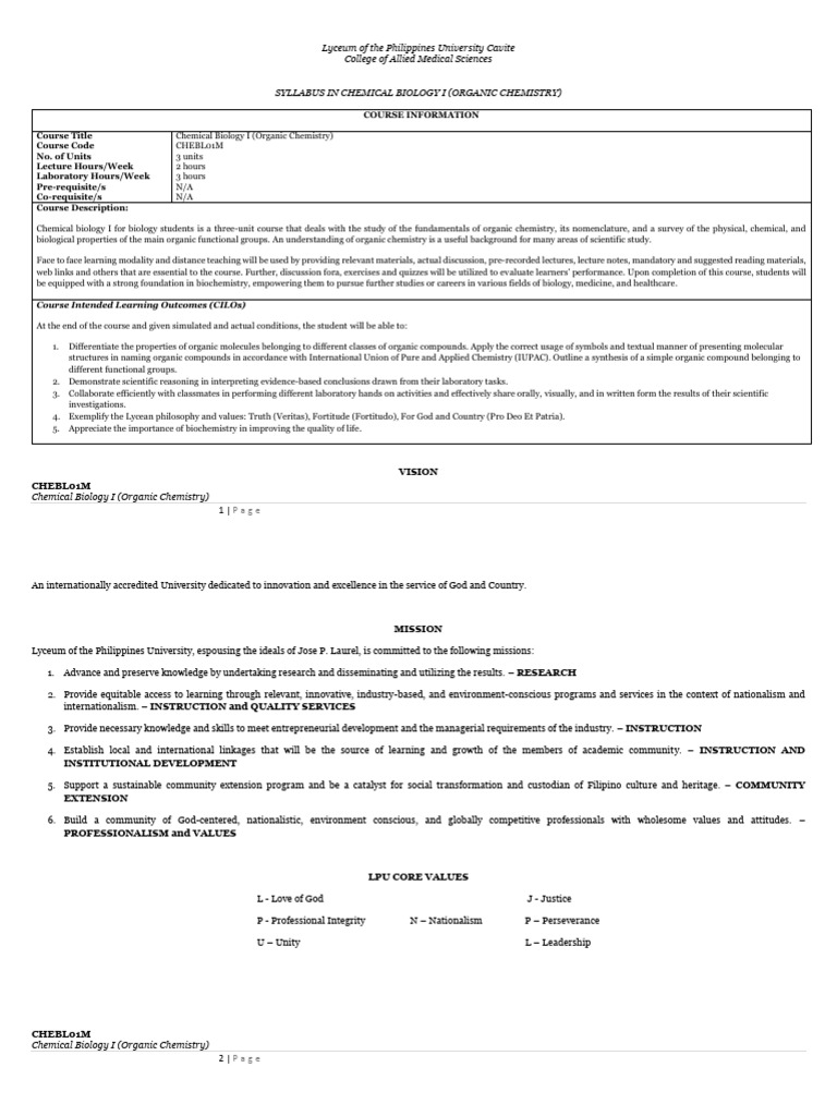 BS Bio - Chebl01m - 23-24 | PDF