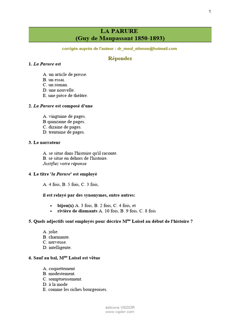La Parure | PDF