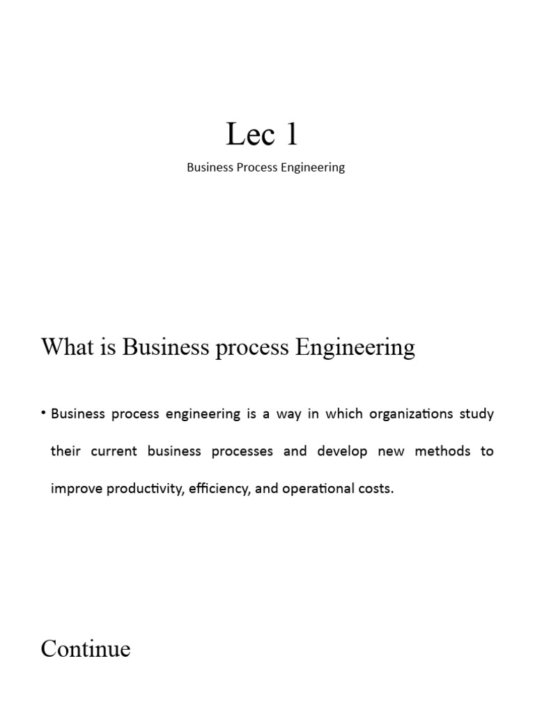 BPE-Lec 1 | PDF | Business Process | Information Technology