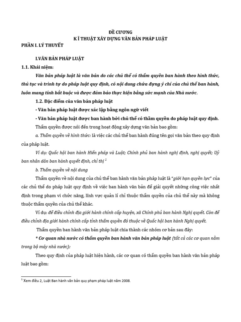 De Cuong Mon Soan Thao VBPL | PDF