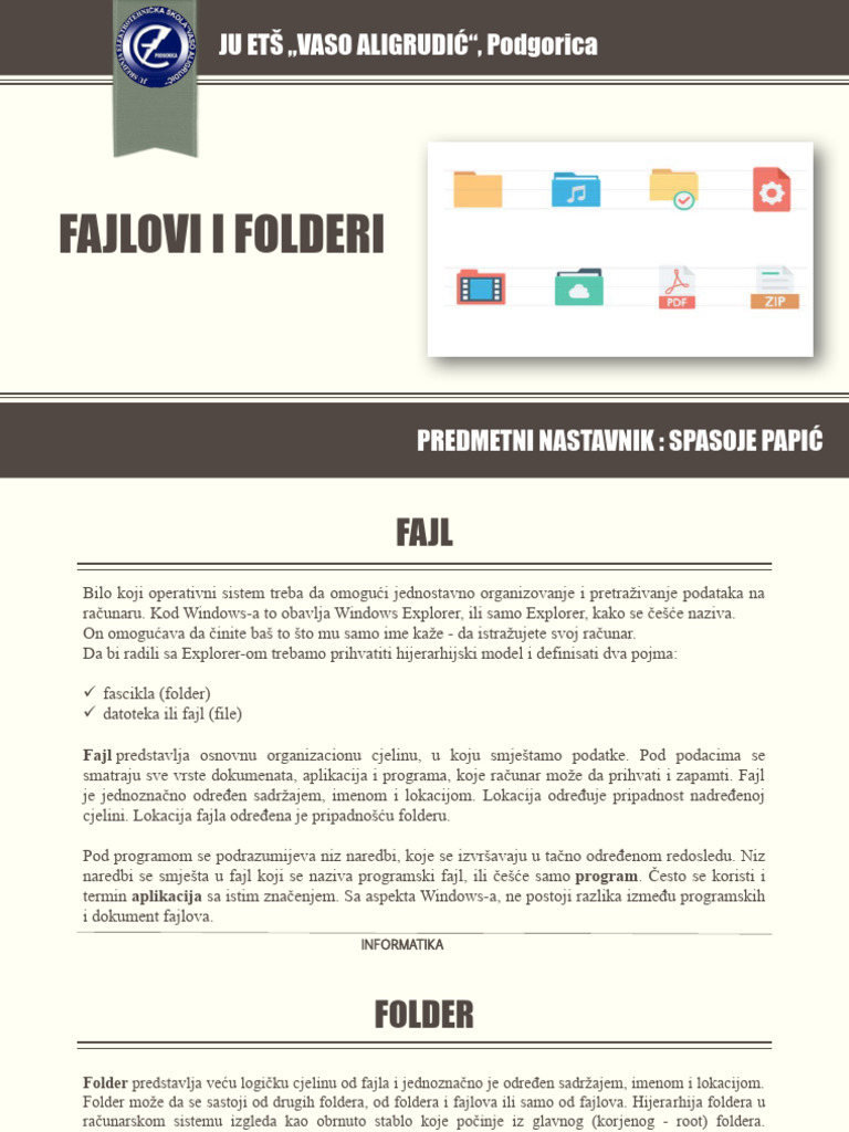 Fajlovi I Folderi | PDF