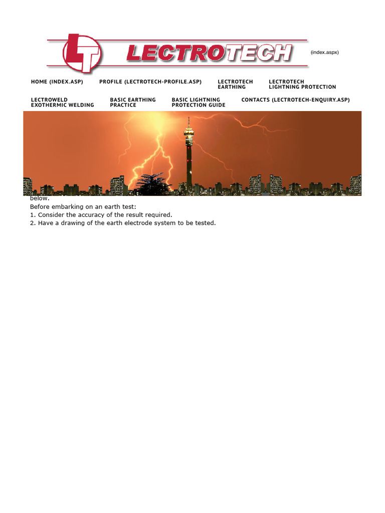 Soil Resistivity - Earthing Requirements - Lectro-Tech | PDF | Electrical Resistivity And ...
